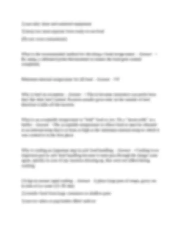 Food Handler's Course: Personal Hygiene & Food Safety Quiz | Exams Food ...