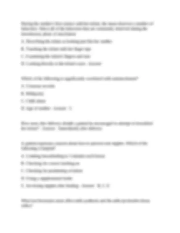 Maternal Newborn-NCC Study Guide: Questions and Answers | Exams Nursing ...