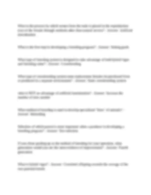 Livestock Breeding Systems: Questions and Answers | Exams Veterinary ...