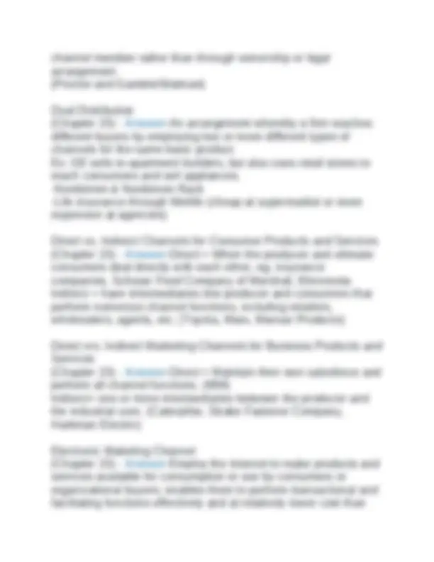 Principles of Marketing Kerin Chapters 9,10,11 & 15 (TEST # 2) Question ...