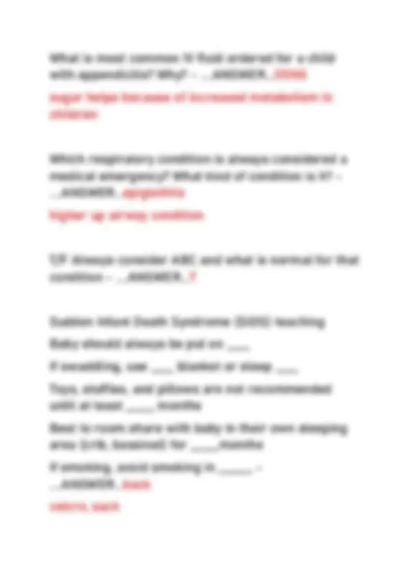 NRSG 421 Pediatrics Final Exam: Comprehensive Study Guide with Detailed ...