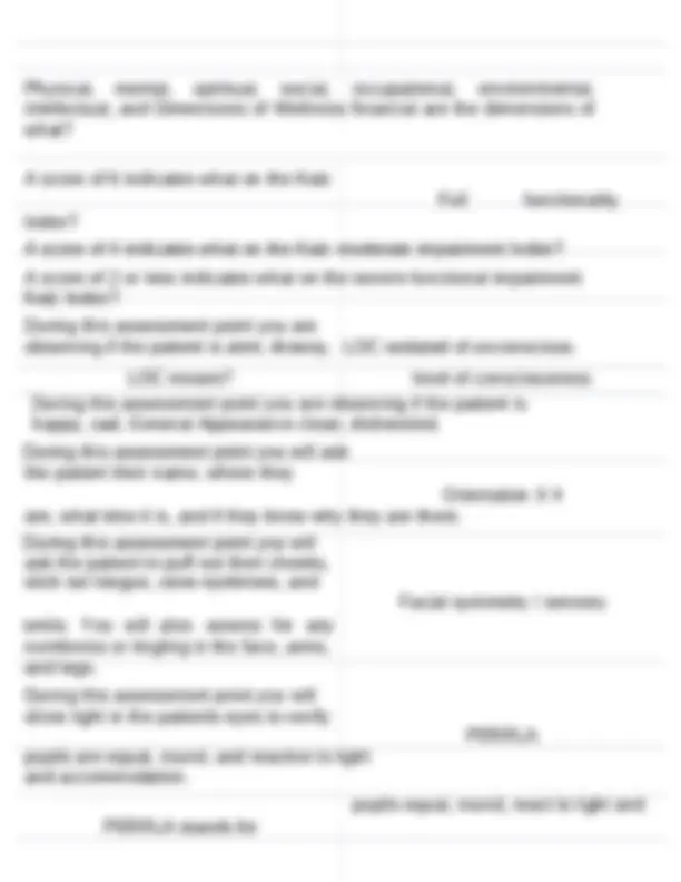 Hondros Nursing - Nur 150: Exam 2 Study Guide | Exams Nursing | Docsity