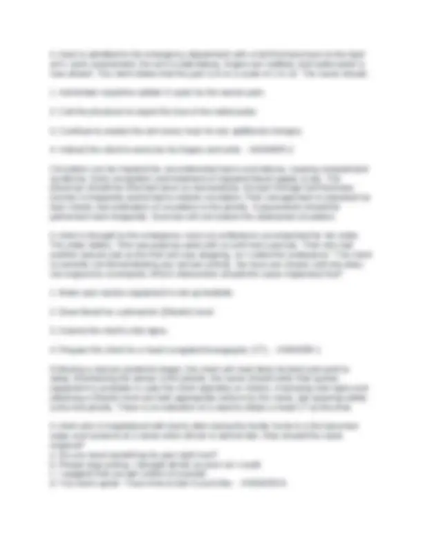 Emergency Triage Practice Questions and Answers | Exams Nursing | Docsity