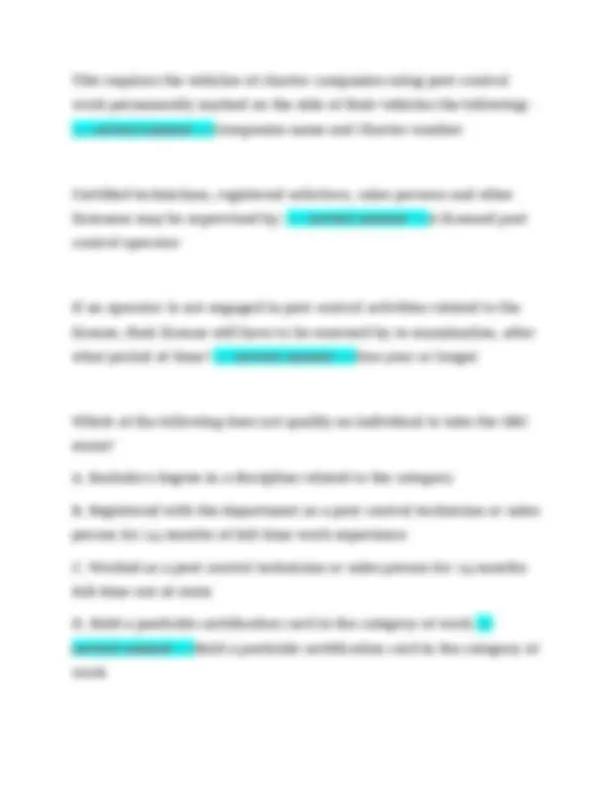 Tennessee General Pest and Rodent Control Test: 160+ Questions with ...