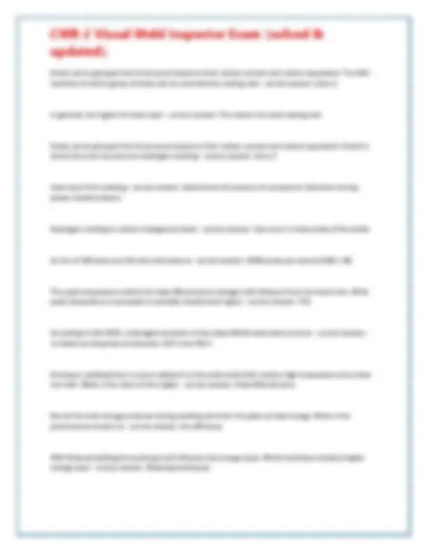 CWB 2 Visual Weld Inspector Exam (Solved & Updated): Multiple Choice ...