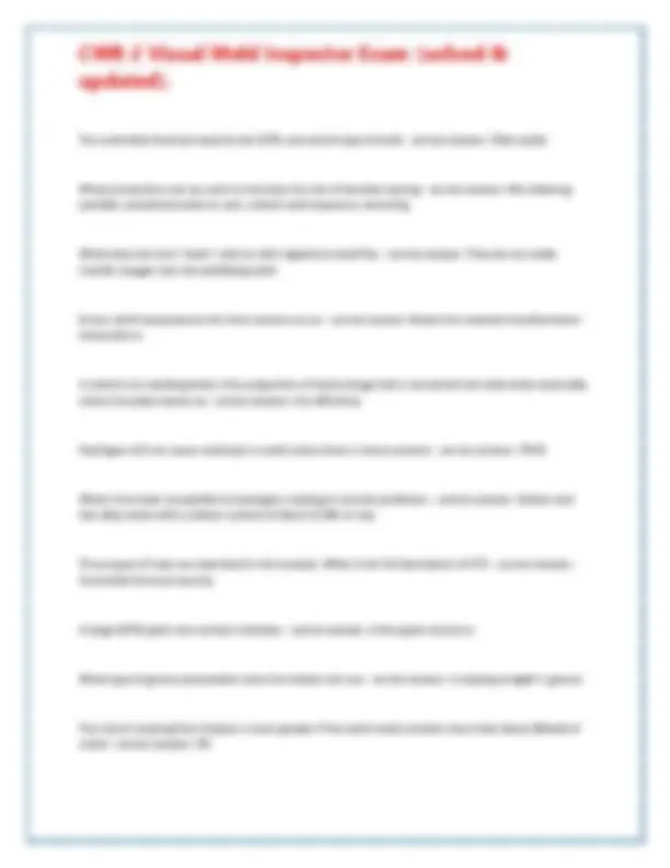 CWB 2 Visual Weld Inspector Exam (Solved & Updated): Multiple Choice ...