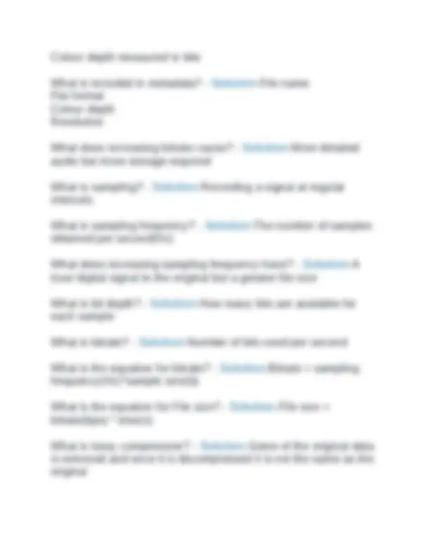 GCSE Computer Science Exam Questions and Answers | Exams Computer Science | Docsity