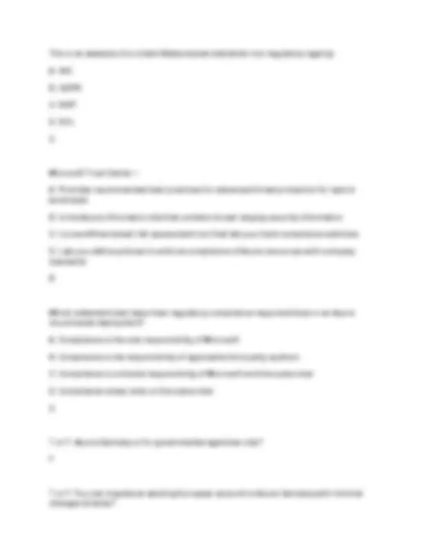 Azure Fundamentals Exam AZ-900: Practice Questions and Answers | Exams Advanced Education | Docsity