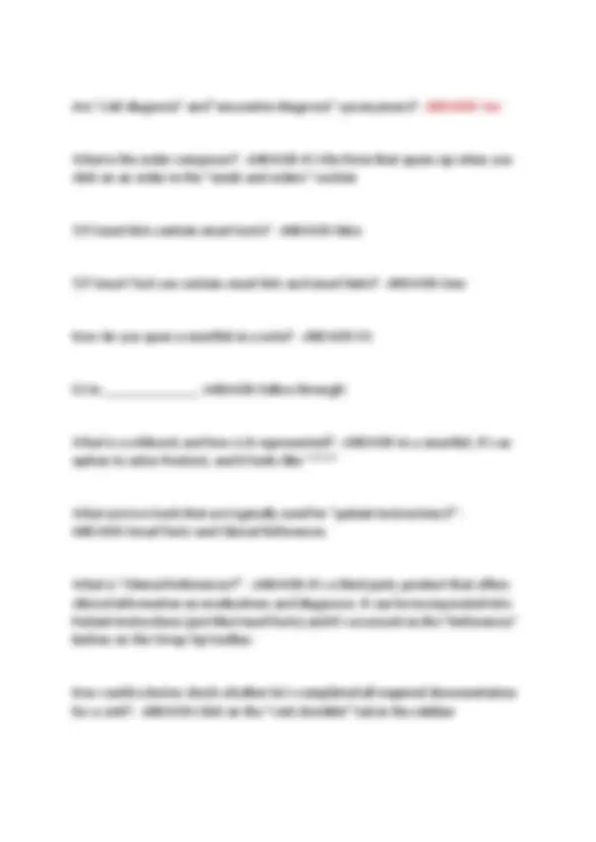 EpicCare Ambulatory Exam Questions and Answers | Exams Nursing | Docsity