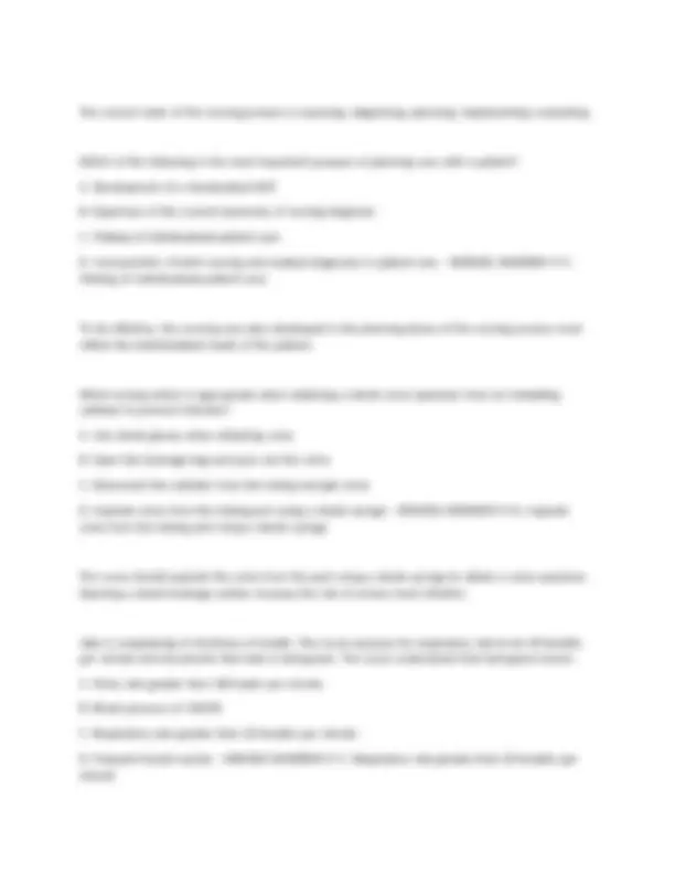 Fundamentals of Nursing Practice Exam 1: Multiple Choice Questions and ...