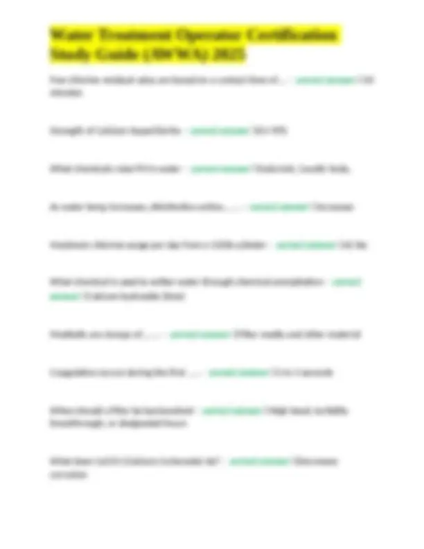 Water Treatment Operator Certification Study Guide (AWWA) 2025 ...