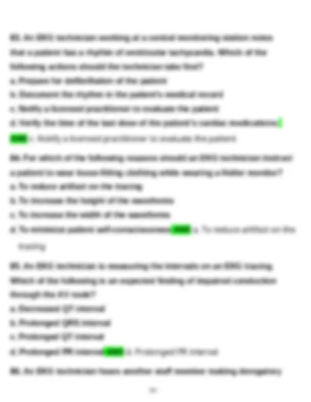 NHA NOW EKG Technician Practice Test: Questions and Answers (Verified ...