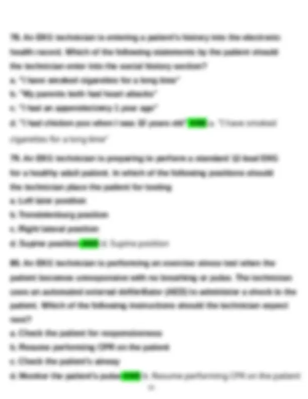 NHA NOW EKG Technician Practice Test: Questions and Answers (Verified ...