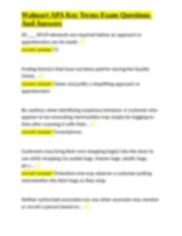 Walmart APA Key Terms Exam Questions and Answers | Exams Foreign Trade ...
