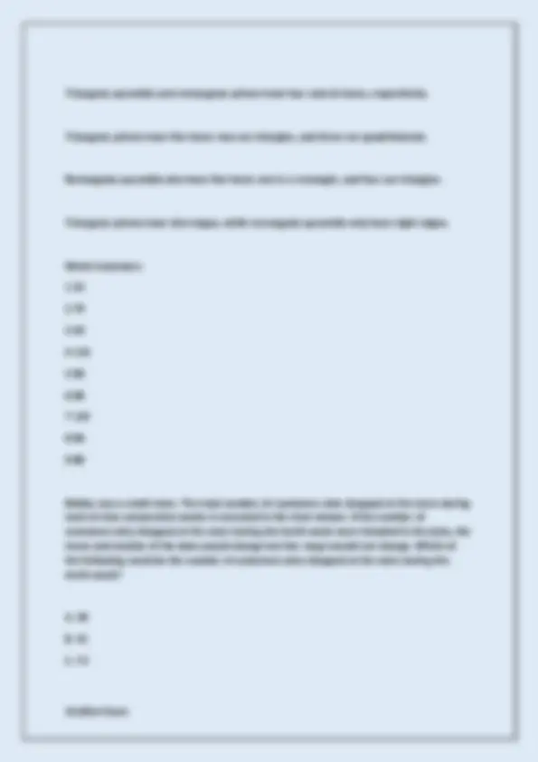 Math Praxis Practice Test: Exam 2025 | Exams Mathematics | Docsity