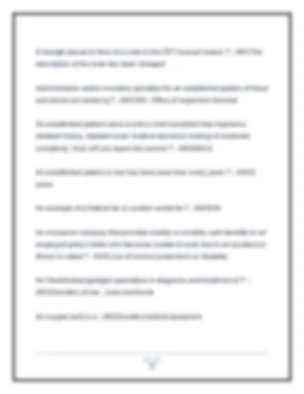 Medical Billing & Coding Practice Examination 2024-2025. Questions ...