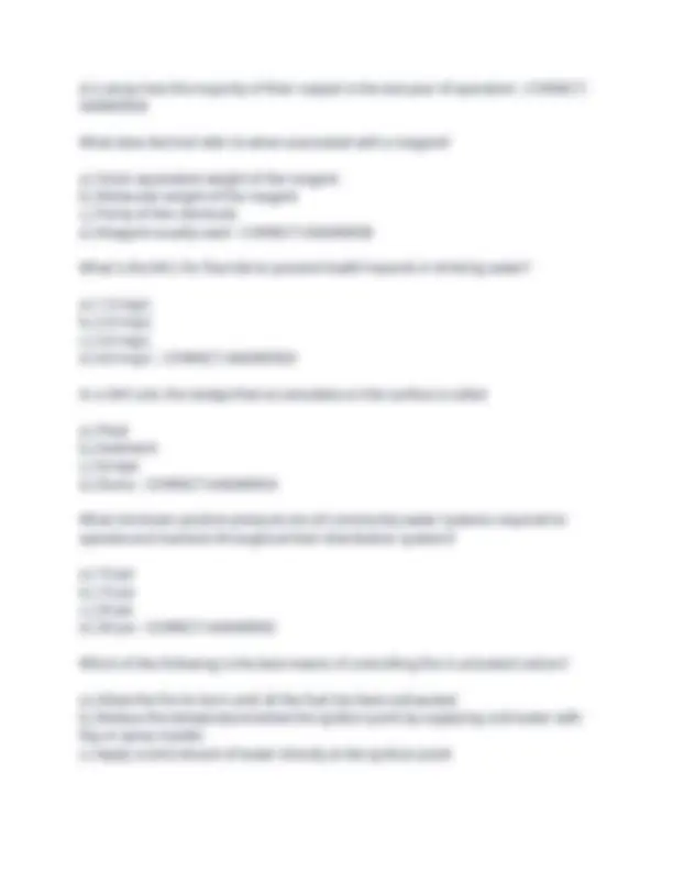 Grade 4 Water Treatment Exam Prep with Correct Answers | Exams Advanced ...