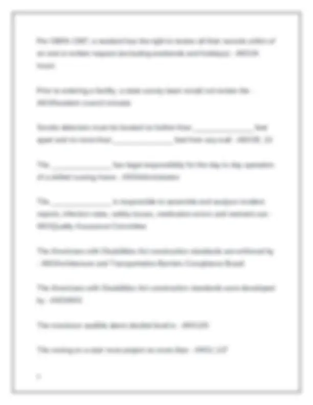 Exam 1 Questions and Verified Answers for Nursing Home Regulations ...