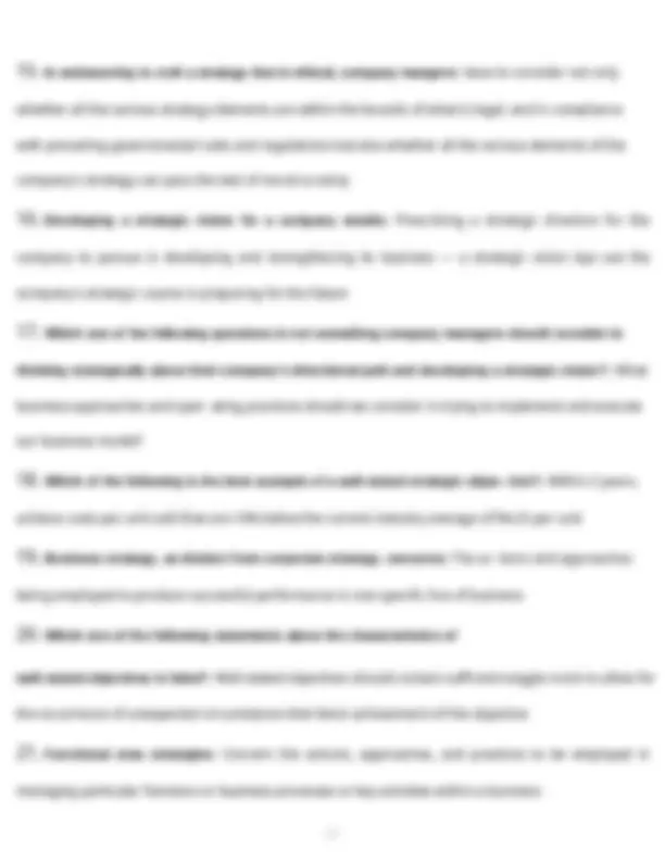 BSG Final Exam Review Study: Revised Questions on Business Strategy ...