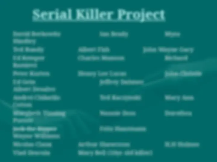 Serial Killers: Exploring the Mind of a Killer - Forensic Psychology ...