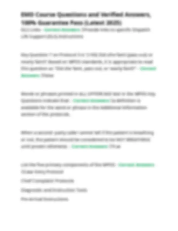 EMD Course Questions & Answers: Emergency Medical Dispatch Guide ...