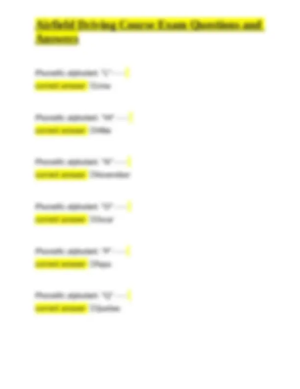 Airfield Driving Course Exam Questions and Answers | Exams Engineering ...