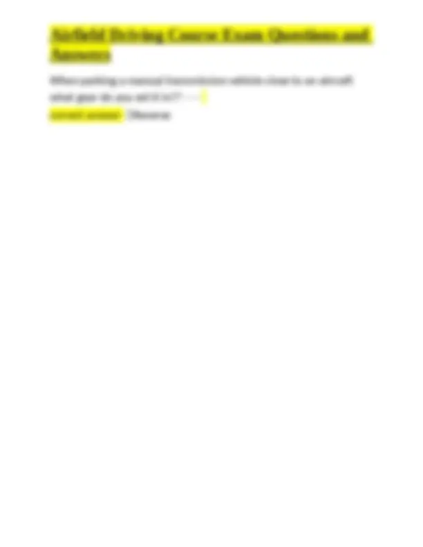 Airfield Driving Course Exam Questions and Answers | Exams Engineering ...