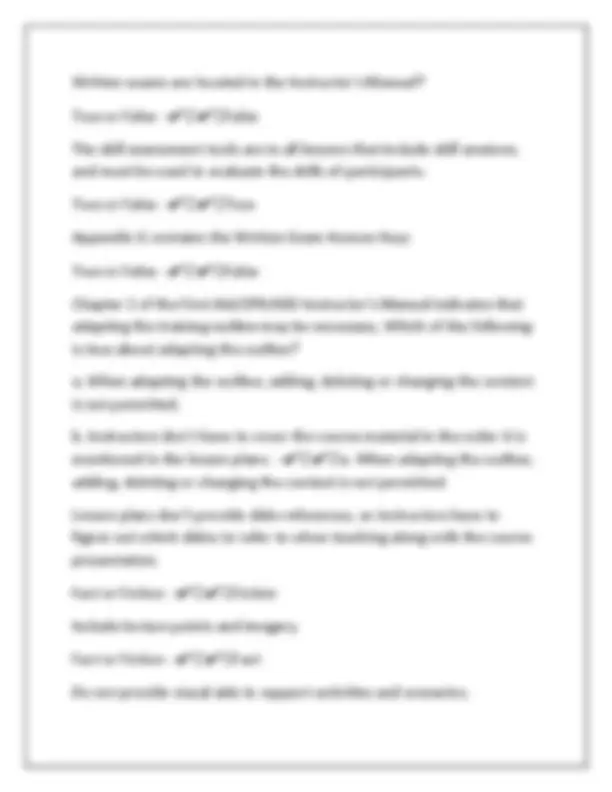 American Red Cross First Aid/CPR/AED Instructor Certification Exam ...