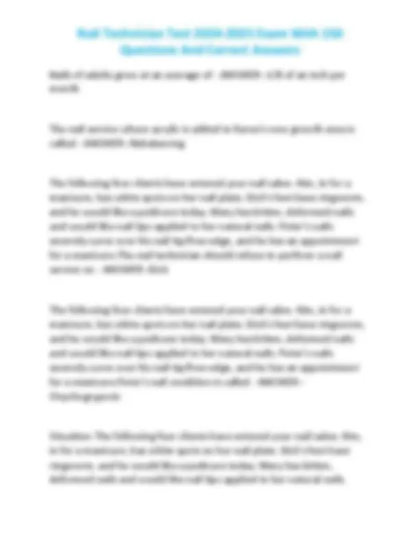 Nail Technician Test 2024 2025 Exam 150 Questions And Answers Exams