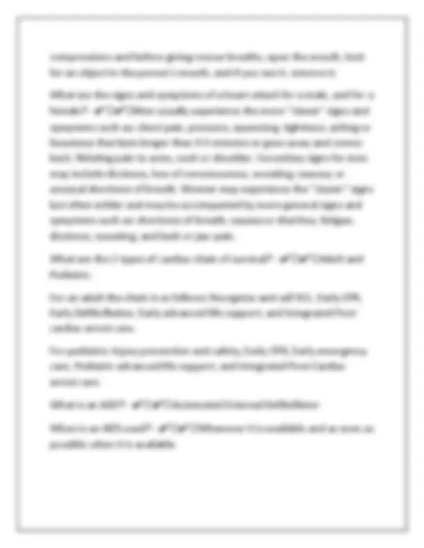 Red Cross CPR/AED/First Aid Certification Test Sample Questions | Exams ...