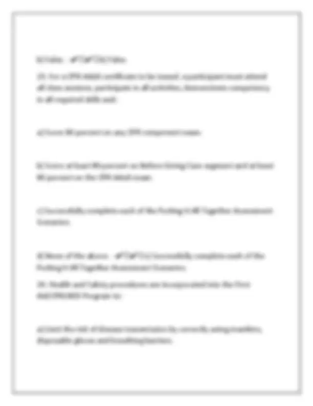Red Cross CPR/AED/First Aid Certification Test Sample Questions | Exams ...