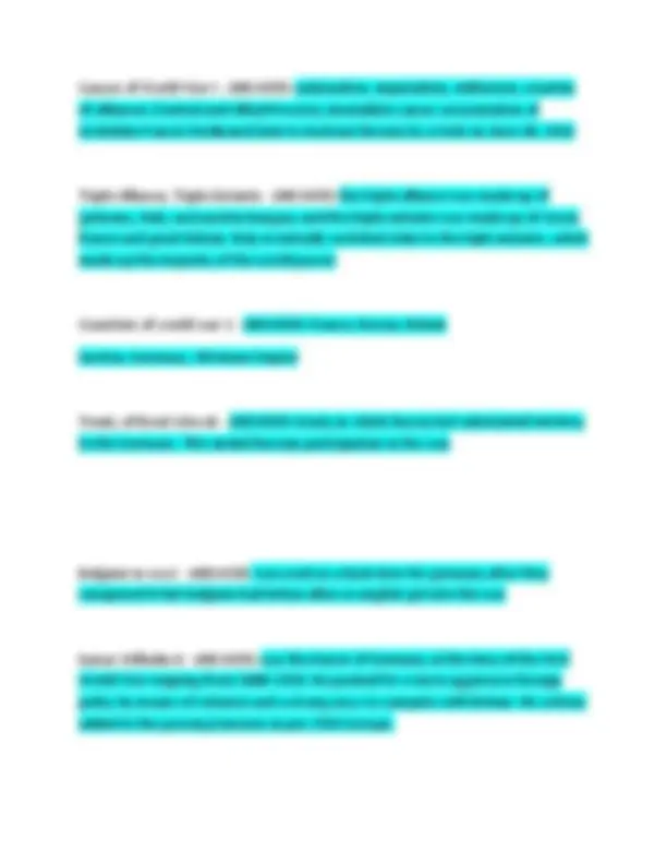 World War I Exam: Questions and Answers | Exams History | Docsity
