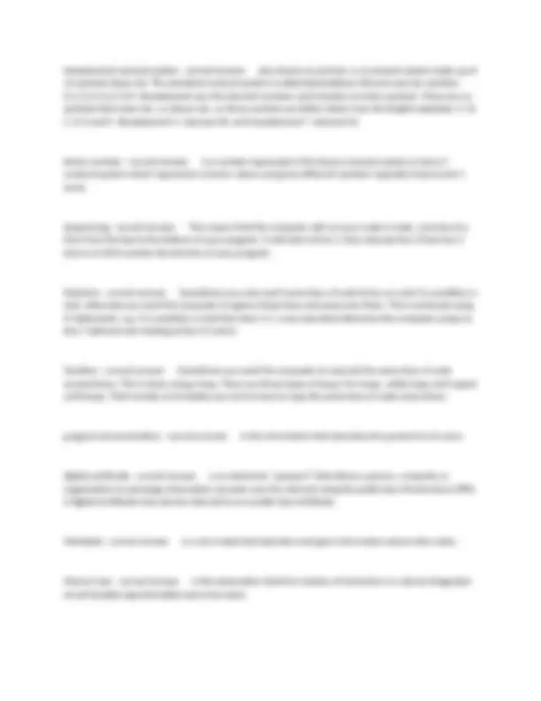 AP Computer Science Principles (CSP) Glossary: Key Terms and Definitions | Exams Nursing | Docsity