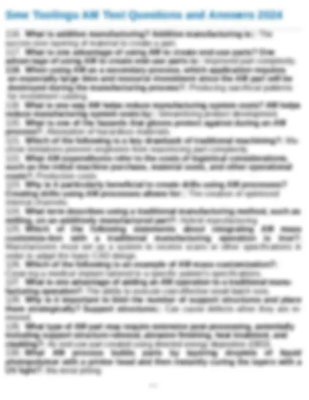 Additive Manufacturing (AM) Test Questions and Answers | Exams Nursing ...