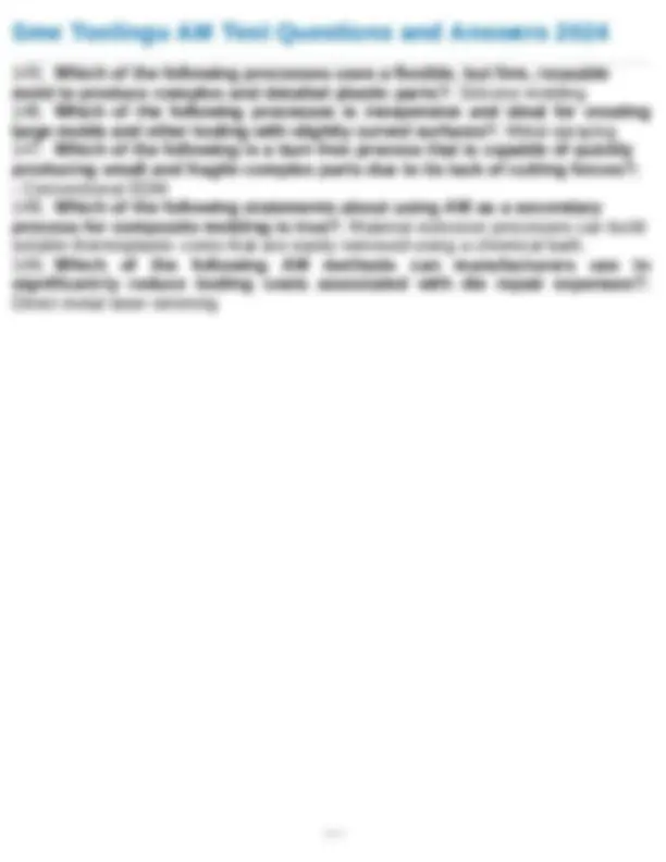 Additive Manufacturing (AM) Test Questions and Answers | Exams Nursing ...