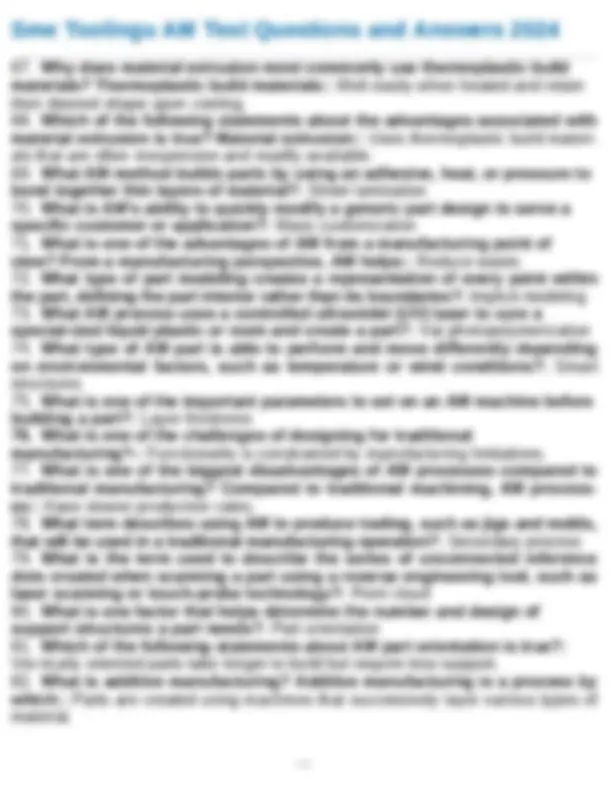 Additive Manufacturing (AM) Test Questions and Answers | Exams Nursing ...