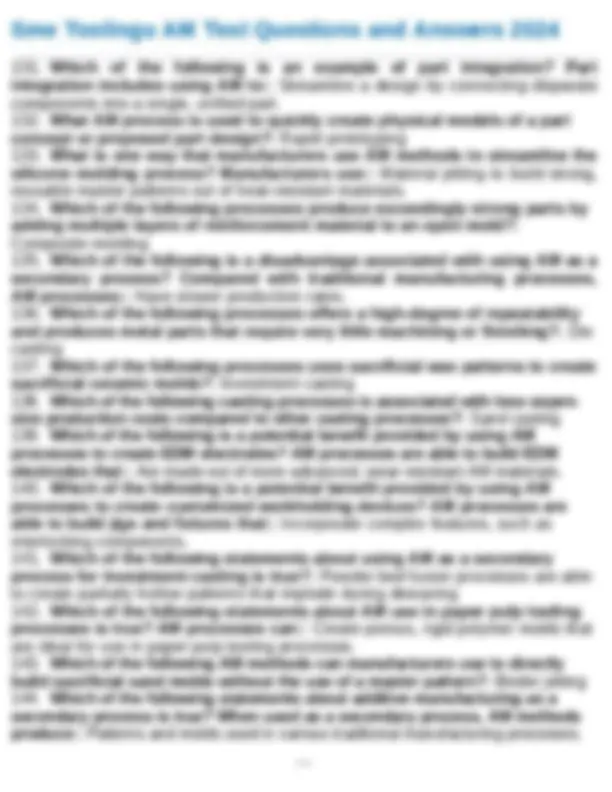 Additive Manufacturing (AM) Test Questions and Answers | Exams Nursing ...