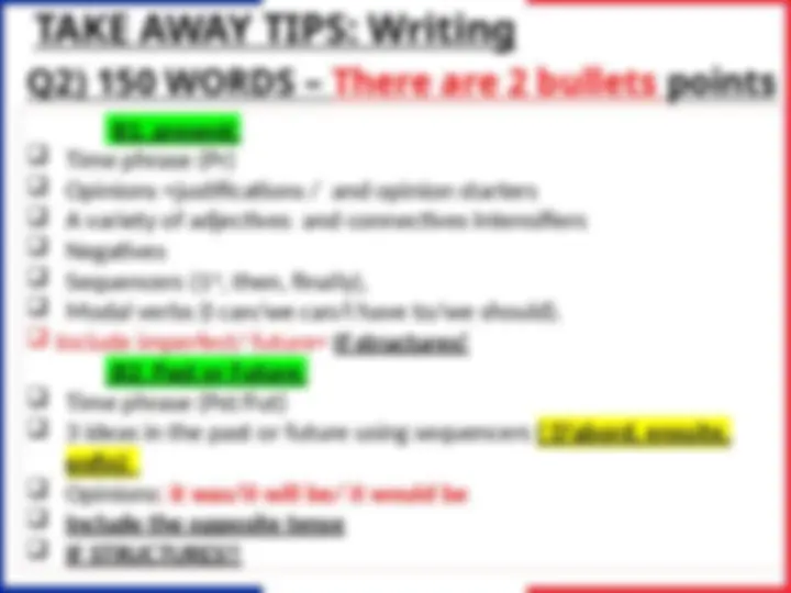 French Writing Practice: 150 Words Task - Holiday Writing | Study notes ...