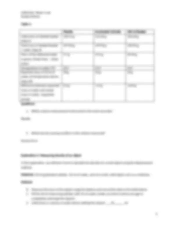 CHEM 120 Unit 1, Lab 2 - Laboratory 2_ Metric Measurement, Density ...