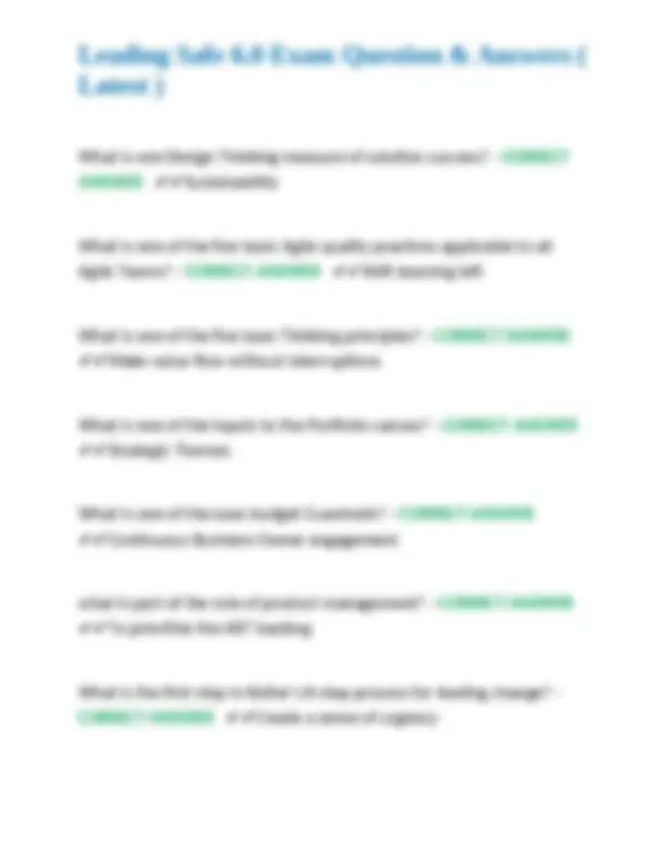 SAFe 6.0 Exam Questions and Answers: Leading Safe Certification | Exams ...