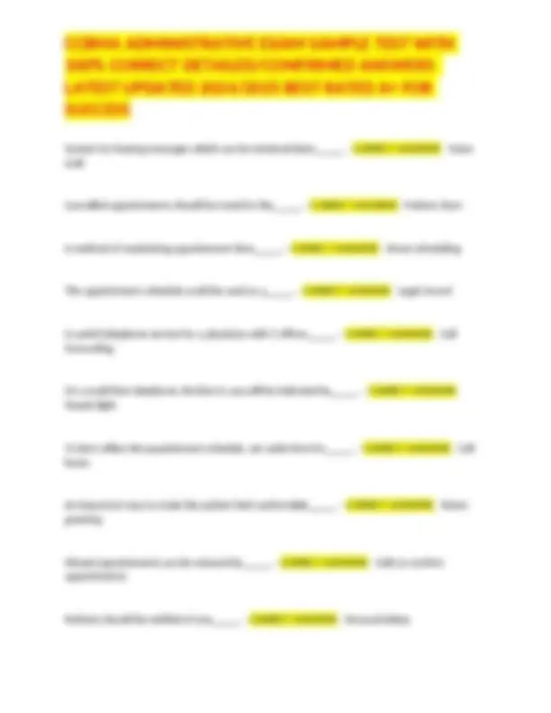 CCBMA Administrative Exam Sample Test: Multiple Choice Questions and ...