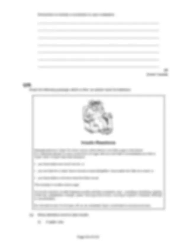 all homeostasis questions from all past papers | Exams Biology | Docsity