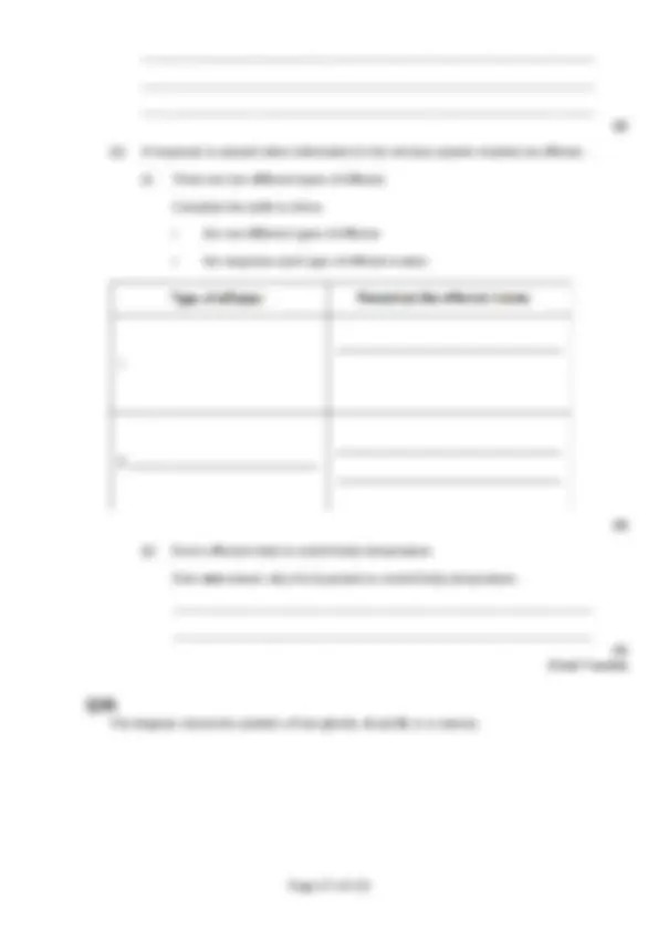 all homeostasis questions from all past papers | Exams Biology | Docsity