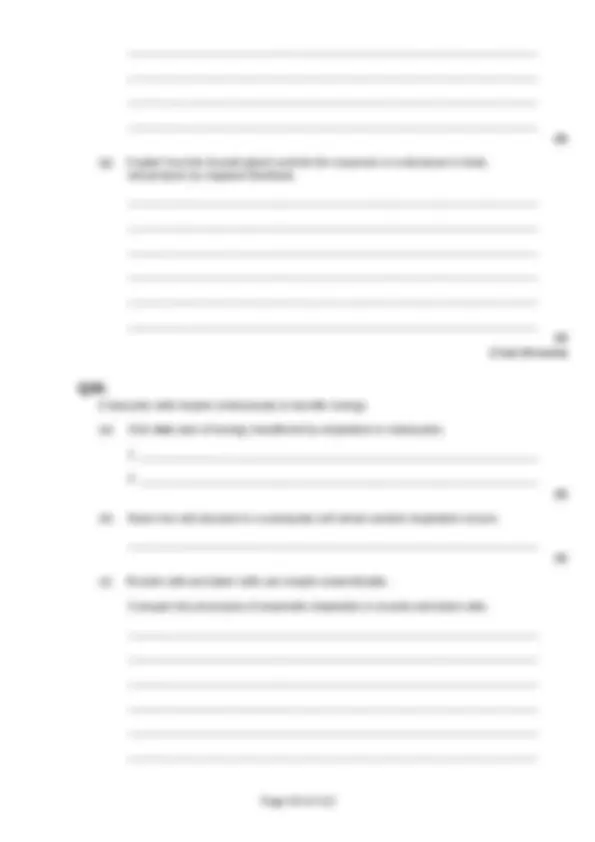 all homeostasis questions from all past papers | Exams Biology | Docsity