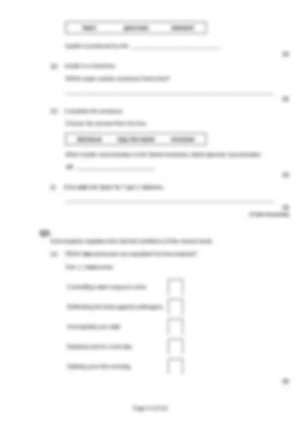 all homeostasis questions from all past papers | Exams Biology | Docsity
