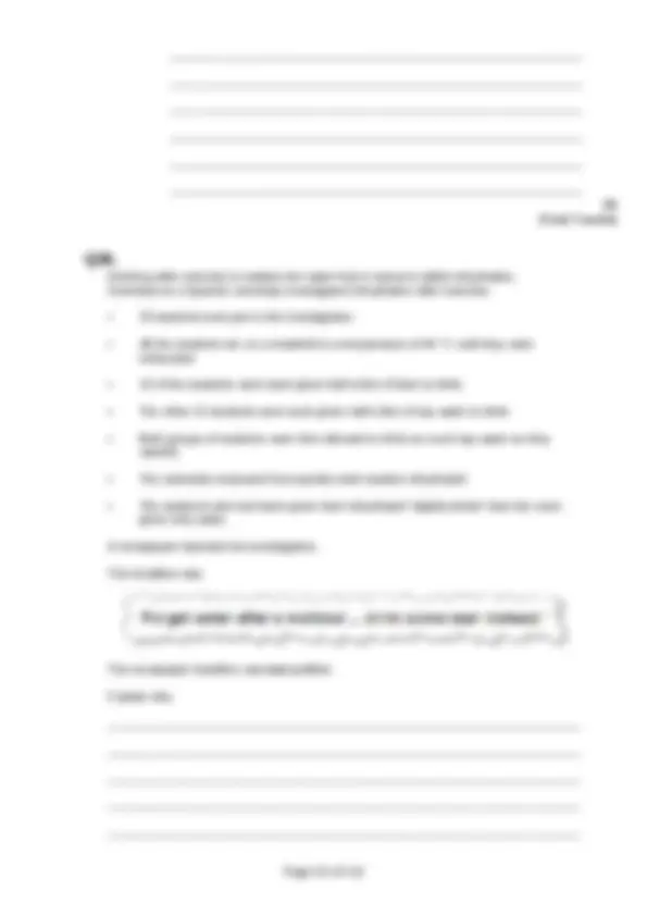 all homeostasis questions from all past papers | Exams Biology | Docsity