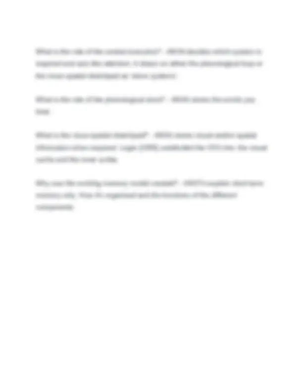 AQA Psychology - The Working Memory Model (WMM) - Questions & Answers ...