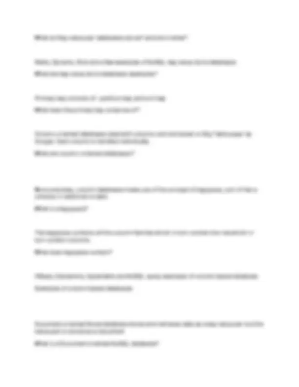 NoSQL Databases and CAP Theorem: Exam Questions and Answers | Exams Advanced Education | Docsity