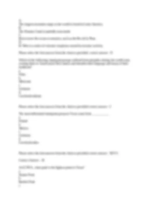 World Geography Semester 2 Unit 6 Test | Exams Geography | Docsity