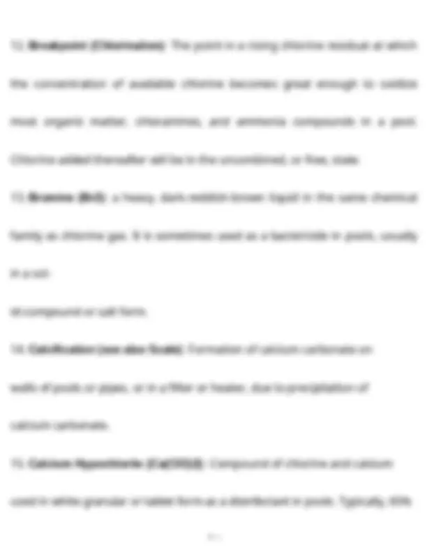 Aquatics Facilitator Operator (AFO) Glossary with Complete Solutions | Exams Nursing | Docsity